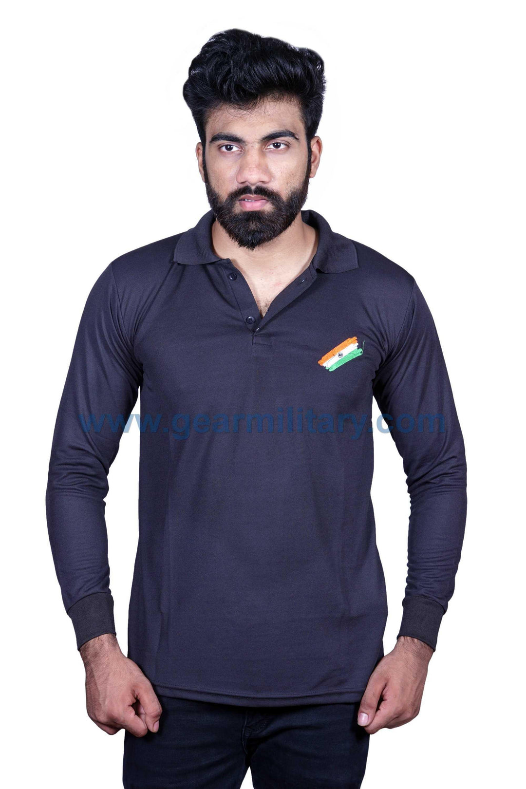 Commando Full Sleeves Black Collar T Shirt – gearmilitary
