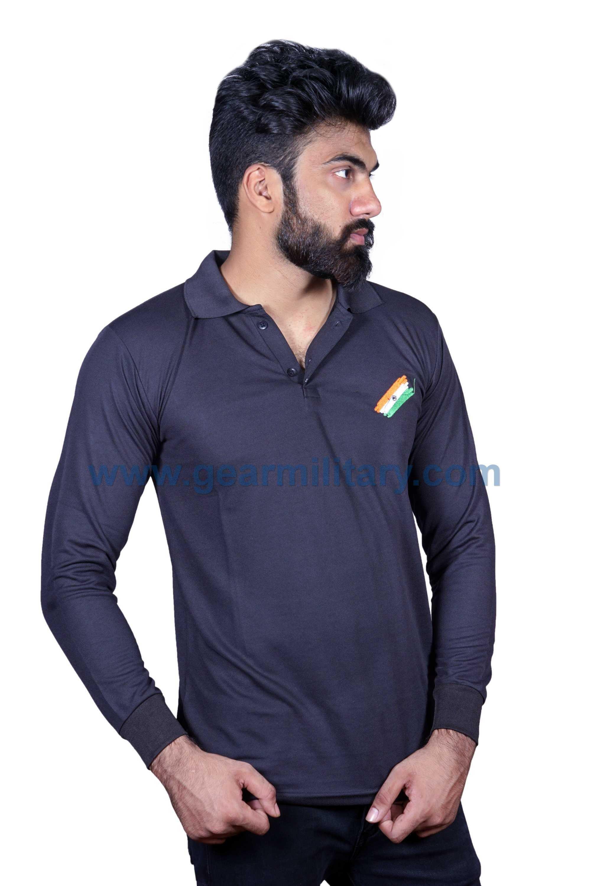 Commando Full Sleeves Black Collar T Shirt – gearmilitary