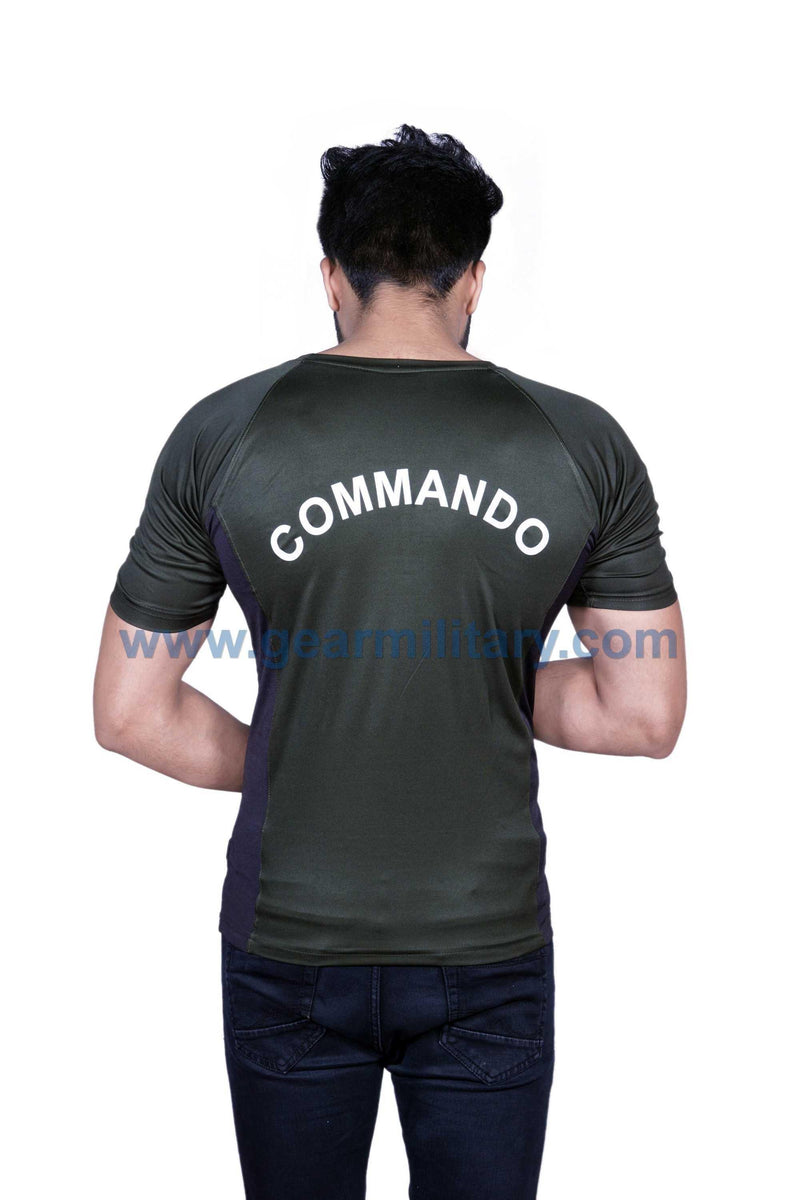 Commando Half Sleeves Olive Green T Shirt – gearmilitary